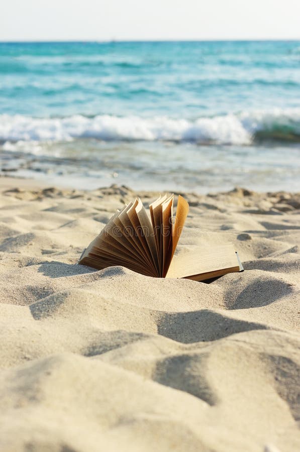 Open Book Laying on a Sandy Beach. Stock Photo - Image of book, history ...
