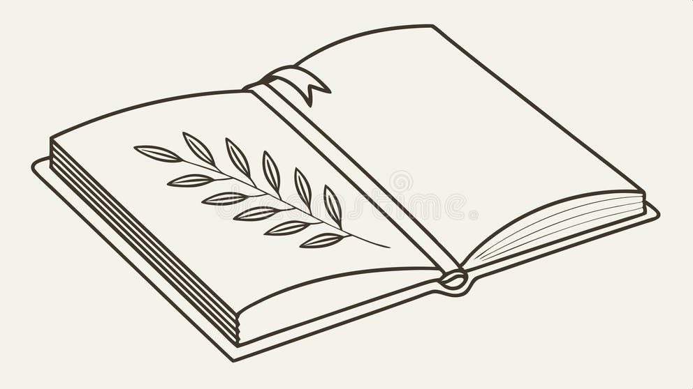 Open Book with Leaf Graphic, Reading Nature Knowledge and Organic ...