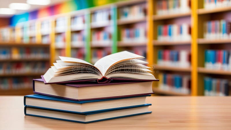 An Open Book with a Leather Bookmark Stock Illustration - Illustration ...