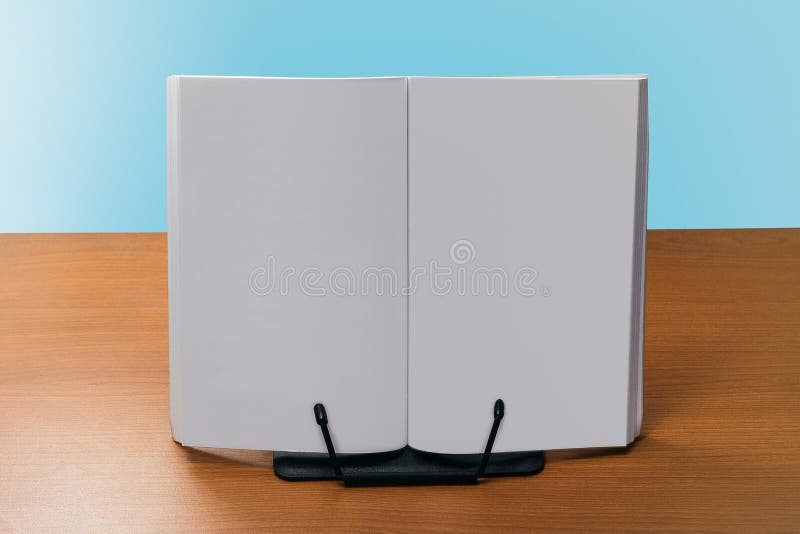Open Book on Lectern with Blank Sheets To Inscribe Legend, the Table is ...