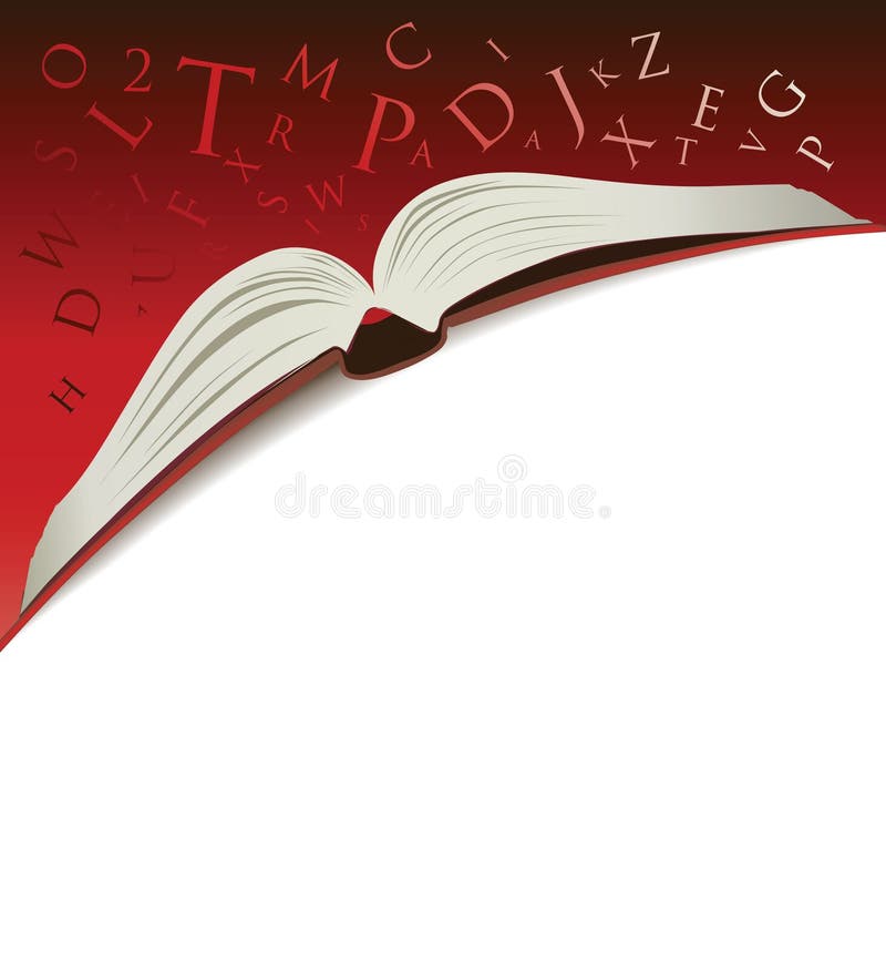 Open book with letters stock illustration. Illustration of letters ...