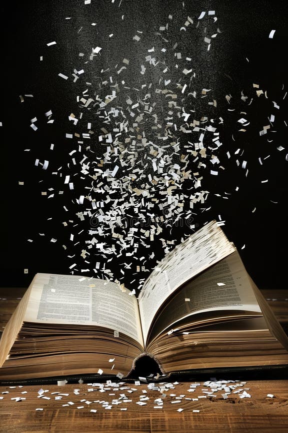 Open Book with Letters Spilling Out Stock Image - Image of knowledge ...