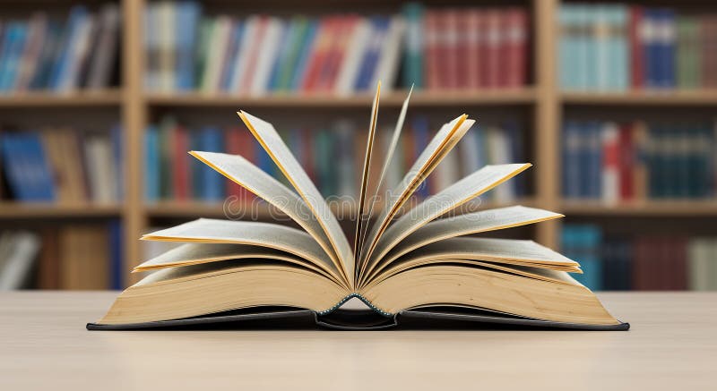 Open Book in Library Dive into Knowledge and Imagination Explore ...