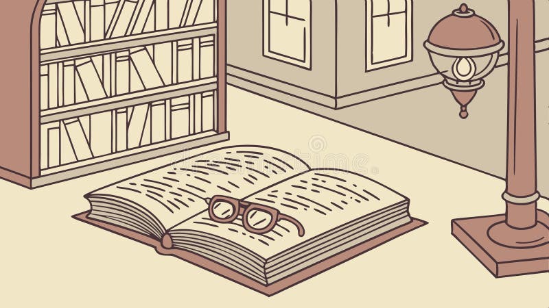 Open Book in Library with Lamp, Knowledge Education Reading ...