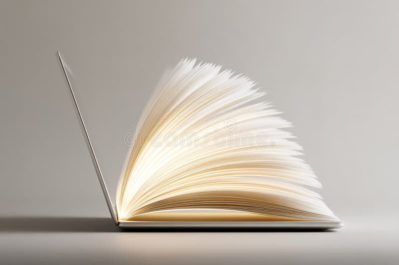 Open Book with Pages Fanned Out Displaying Intricate Textures and ...