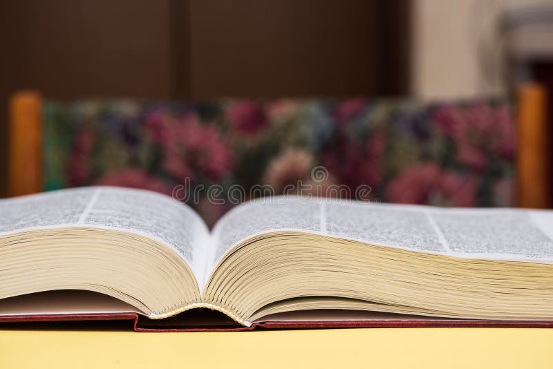 Open Book Lies on the Table Stock Photo - Image of pages, learning ...