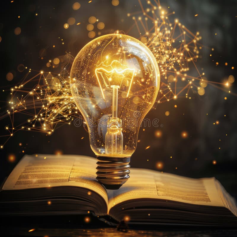 Open Book with Light Bulb stock photo. Image of bright - 316515764