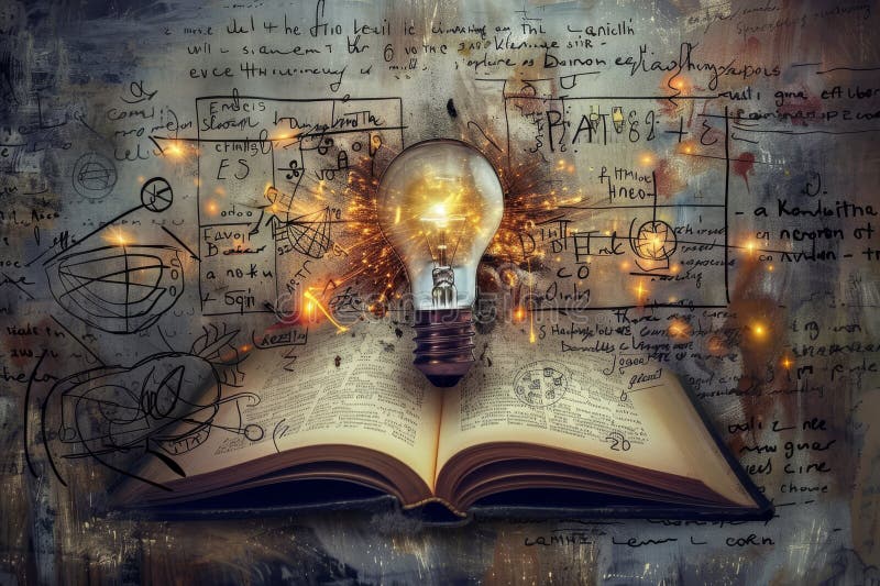 An Open Book with a Light Bulb on Top, Symbolizing Enlightenment and ...