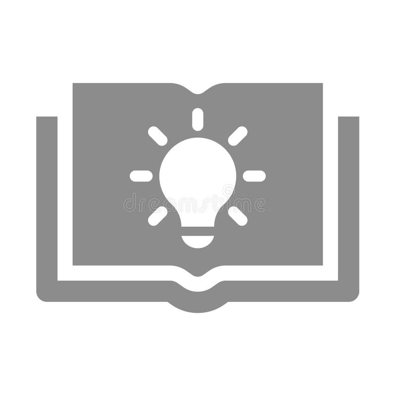 Open Book and Lightbulb Vector Icon Stock Vector - Illustration of ...
