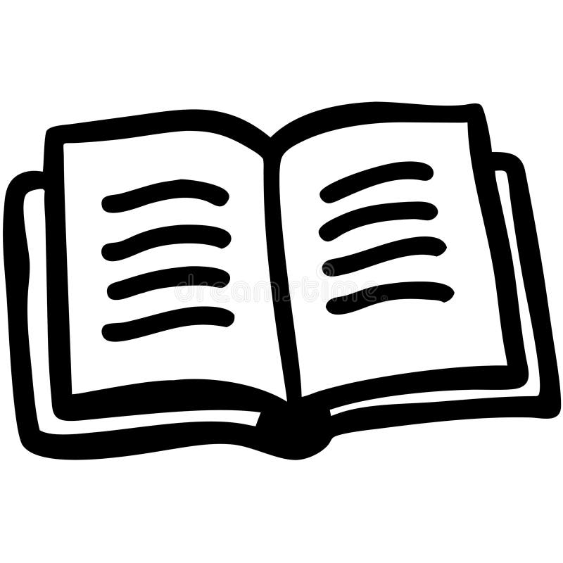 Open Book Line Art Vector for Educational and Literary Design Stock ...