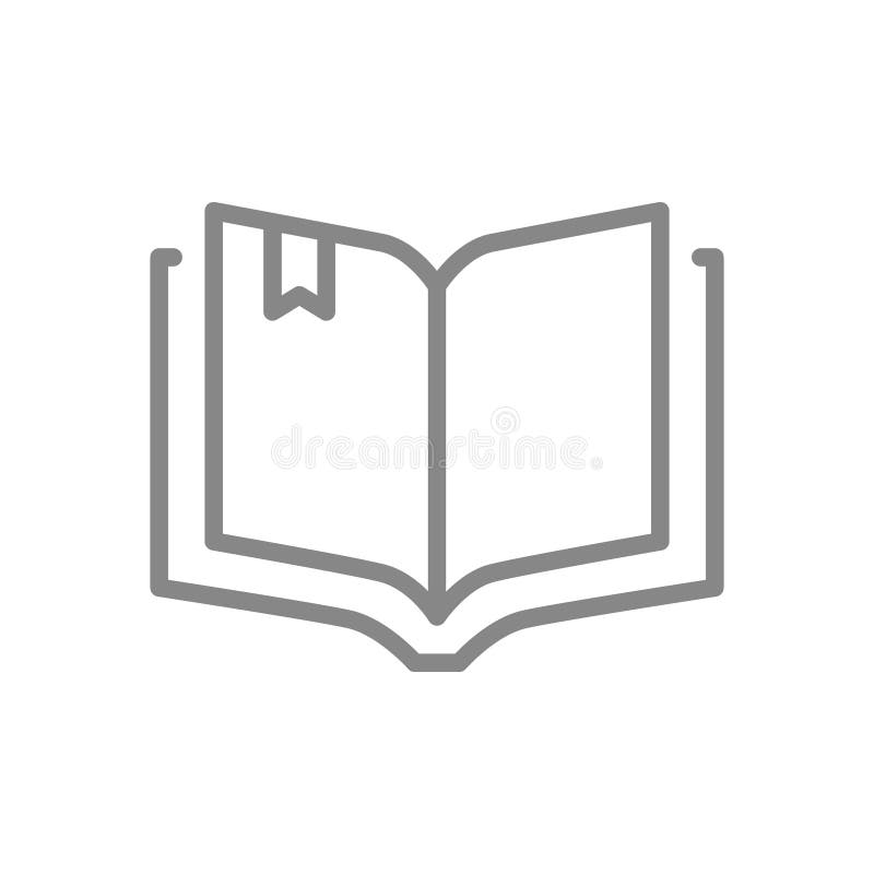 Open Book Line Icon. E-book, Encyclopedia, Online Library Symbol Stock ...