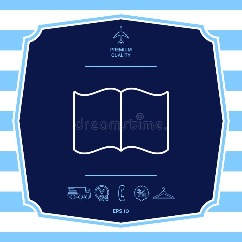 Open Book Line Icon. Graphic Elements for Your Design Stock Vector ...