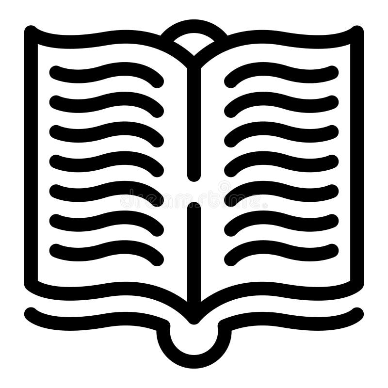 Open Book with Magnifying Glass Line Art Stock Vector - Illustration of ...