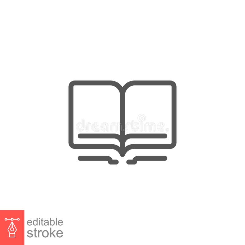 Open Book Line Icon. Read Magazine, Booklet, Encyclopedia Symbol Stock ...