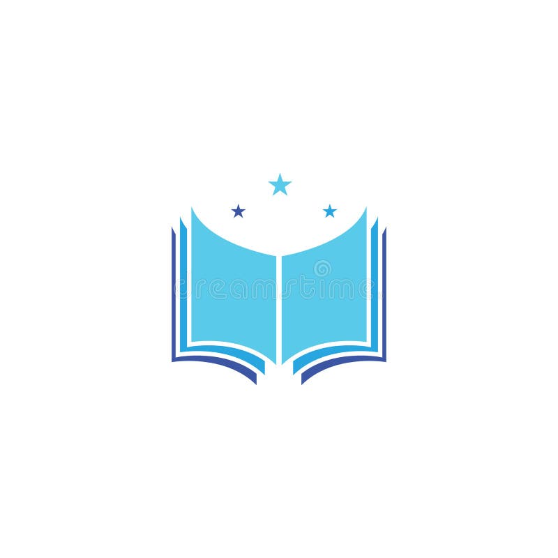Open Book Logo Education Flat Vector Design. Stock Vector ...
