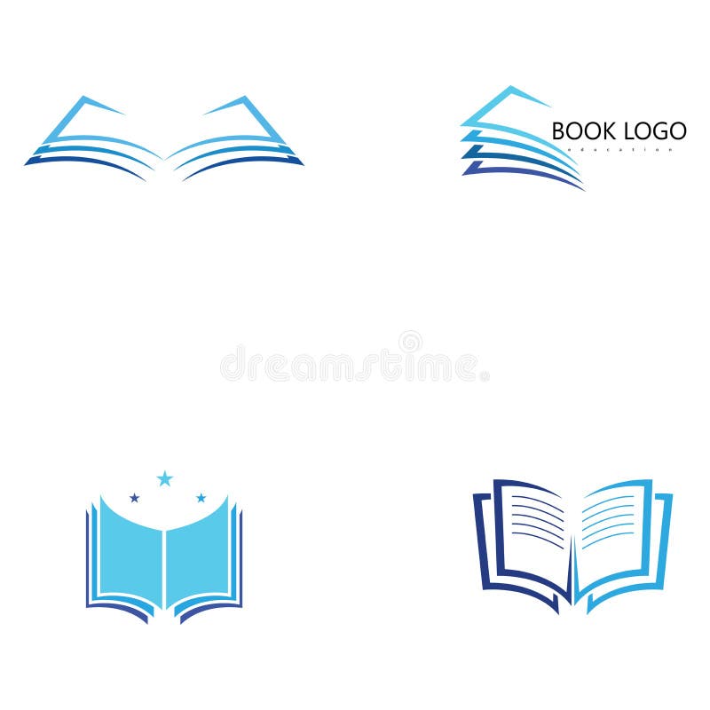 Open Book Logo Education Flat Vector Design. Stock Vector ...