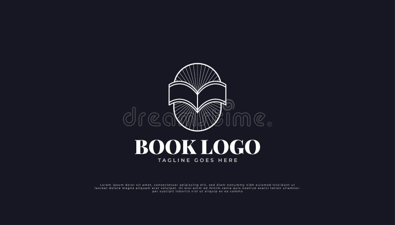 Open Book Logo with Linear Concept in Vintage Style. Usable for ...