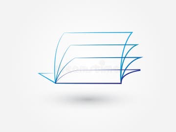A Blue Open Book Logo Vector Illustration Stock Vector - Illustration ...