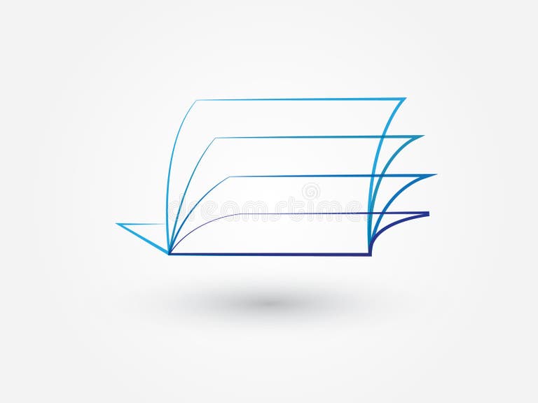 A Blue Open Book Logo Vector Illustration Stock Vector - Illustration ...
