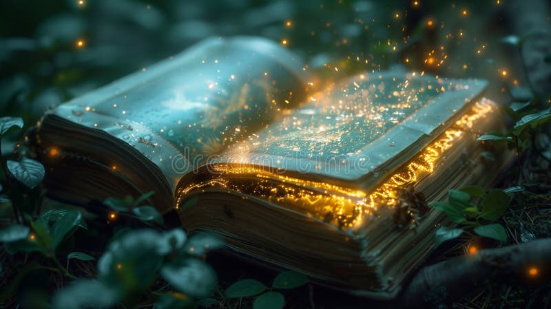 Open Book with Magic Light. Magic Book Stock Illustration ... Open Book with Magic Light. Magic Book Stock Illustration ...