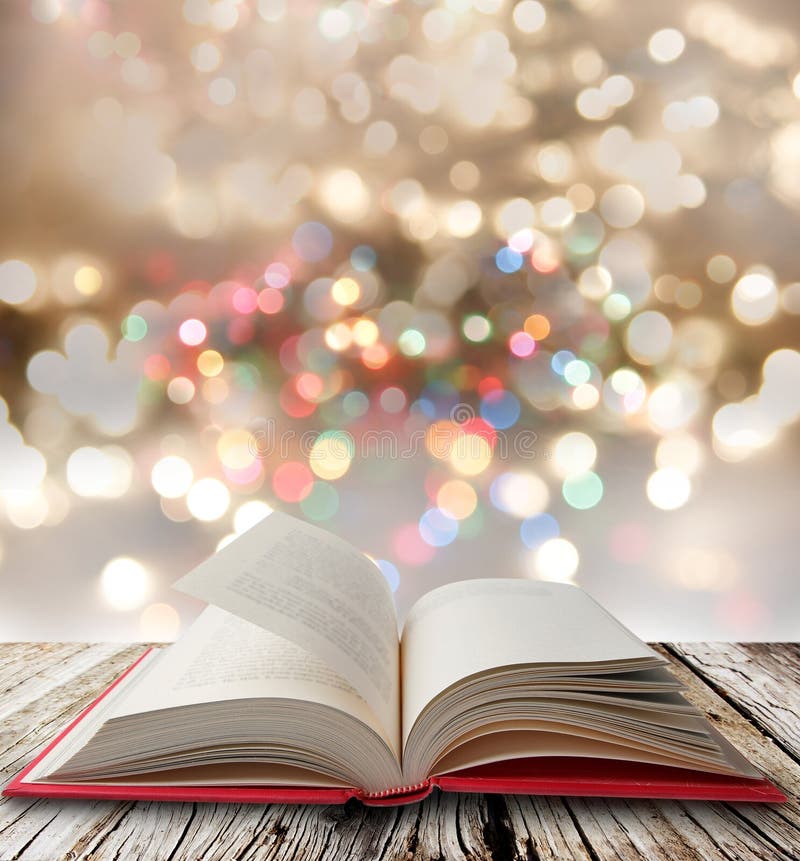 Open Book and Magical Lights Stock Photo - Image of xmas, focus: 336919274