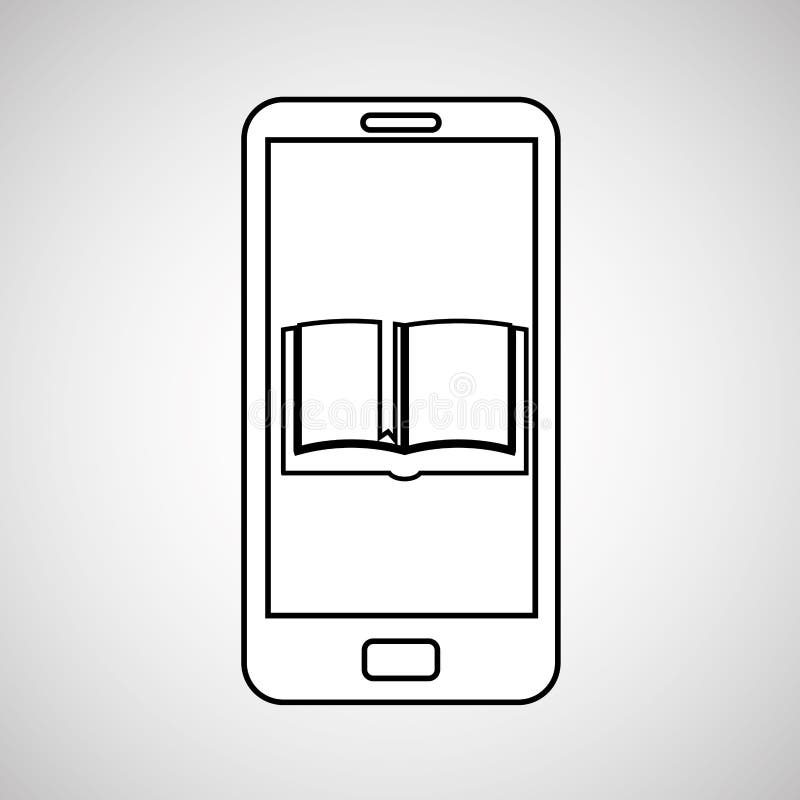 Open Book Mobile Device Education Stock Vector - Illustration of ...