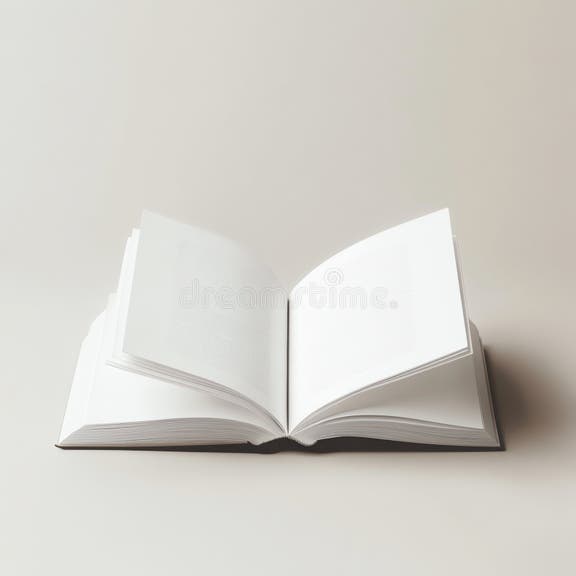 Open Book Mockup: Blank Pages, Neutral Background Stock Photo - Image ...