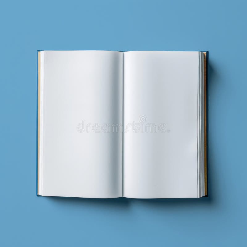 Open Book Mockup, Opened Blank Catalogue, Empty Magazine, Generative AI ...