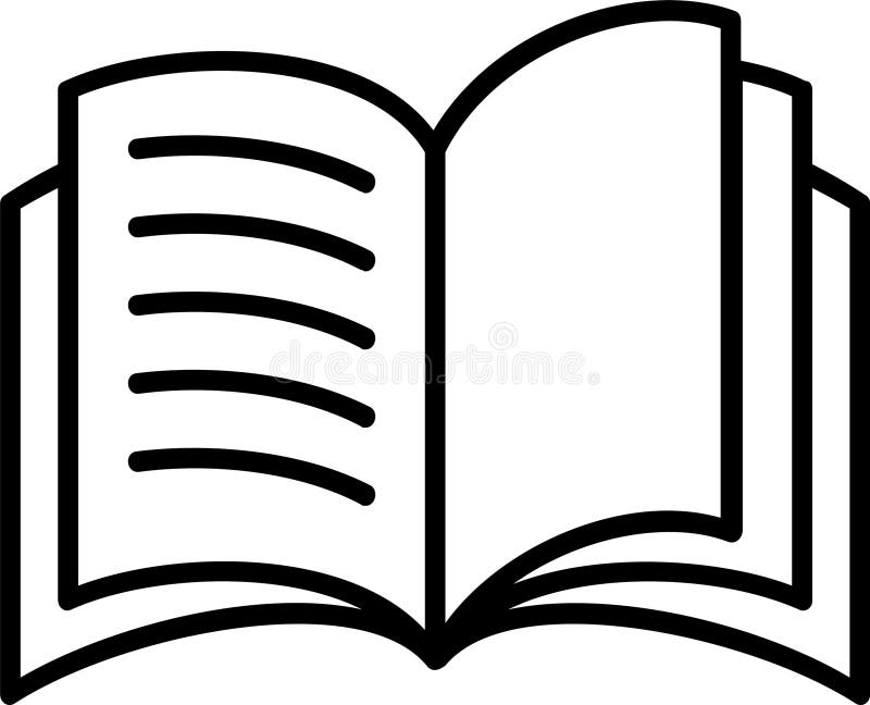 Open Book Outline Vector Icon Stock Vector - Illustration of open ...