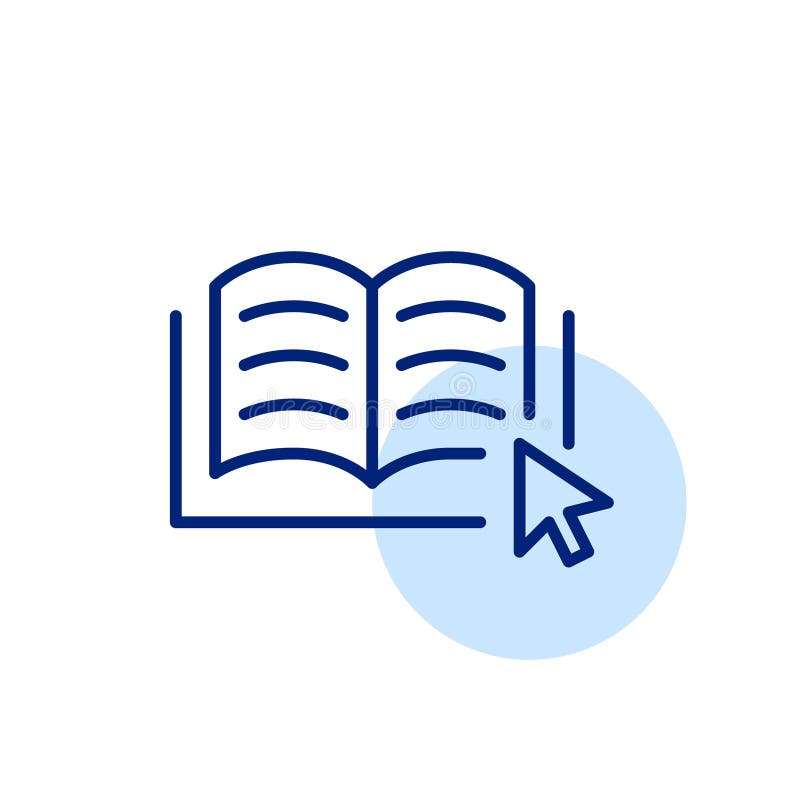 Open Book and Mouse Click. Online Library Access, Interactive Reading ...