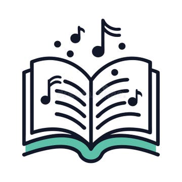 Open Book with Music Notes Illustration, Educational and Creative ...
