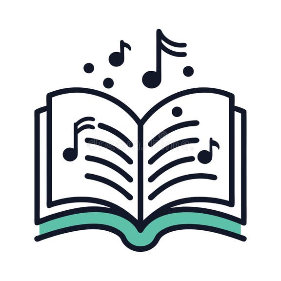 Open Book with Music Notes Illustration, Educational and Creative ...