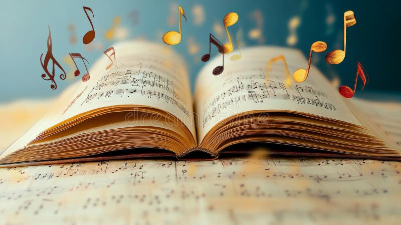 Open Book with Musical Notes, Concept for Education, Music, Culture ...