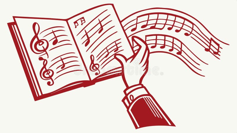 Open Book with Musical Notes, Music Education and Reading Theme Vector ...