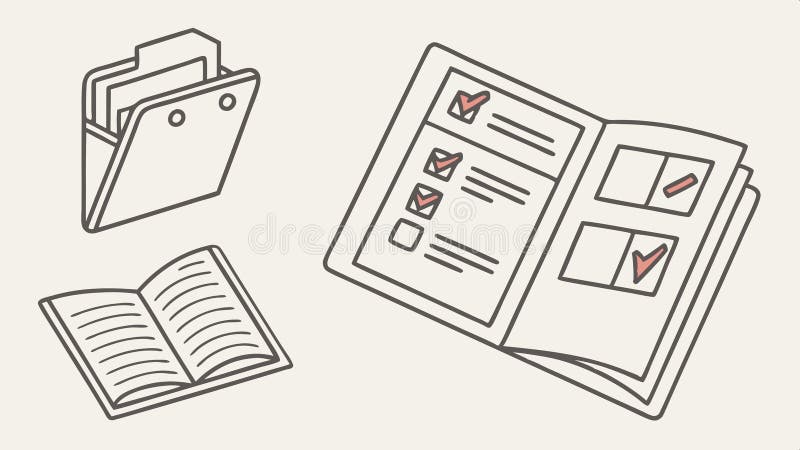 Open Book and Notebook, Study and Learning Illustration Vector Design ...