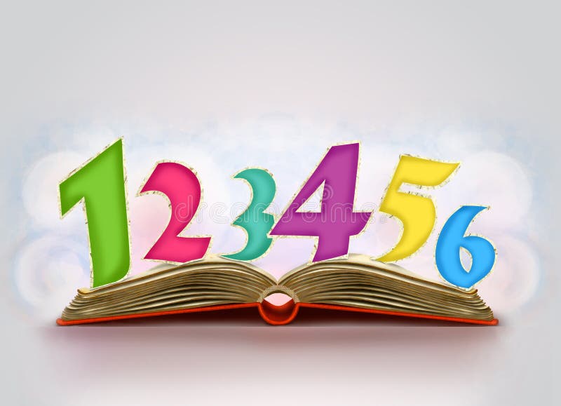 Open Book with Numbers in it Stock Illustration - Illustration of ...