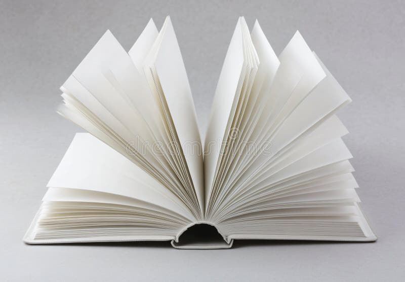 Open Book Pages Blank White Paper Fan Spread High Quality Image Stock ...