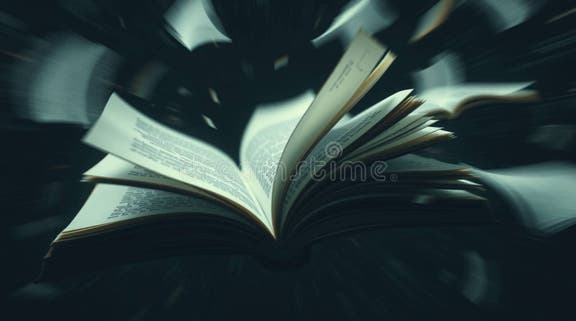 Open Book with Pages Flying, Representing Knowledge, Learning, and ...
