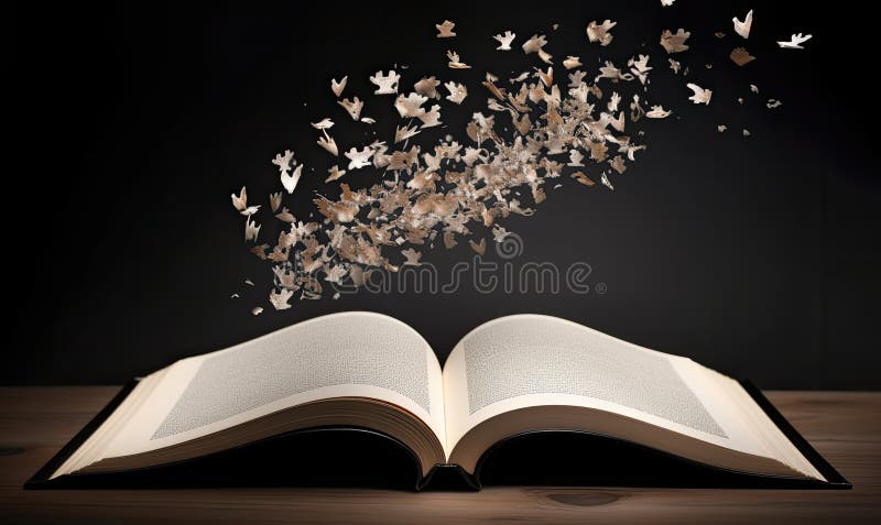 The Open Book with Pages Flying Was Symbol of Endless Possibilities ...