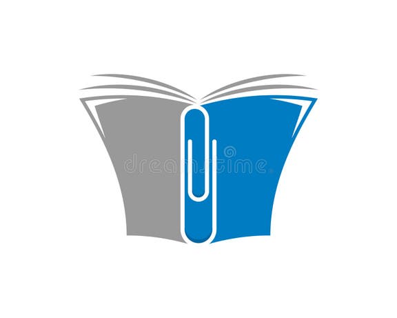 Open the Book Pages with Paperclip in the Middle Stock Illustration ...