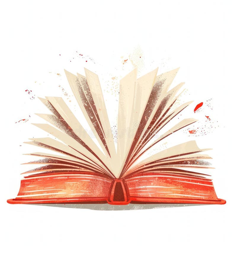 An Open Book with Pages Spread Out Stock Illustration - Illustration of ...