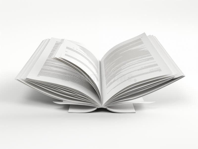 Open Book with Pages Spread Wide on a White Background Stock ...