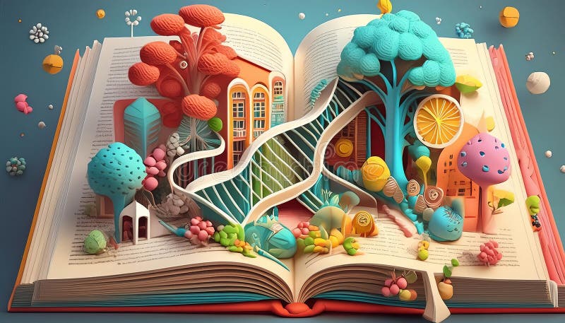 Open Book with Paper Cut Out. Generative AI Stock Image - Image of ...