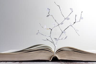 Open Book and Paper Letters Tree Concept Stock Photo - Image of idea ...