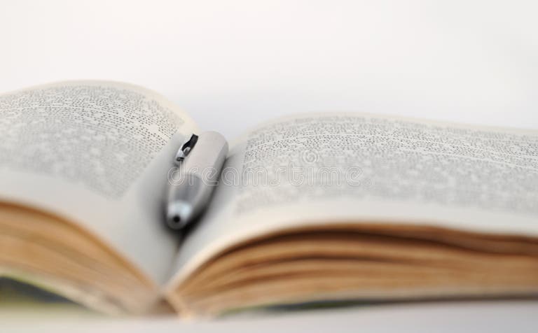 Open book with a pen stock image. Image of detail, paper - 11111371