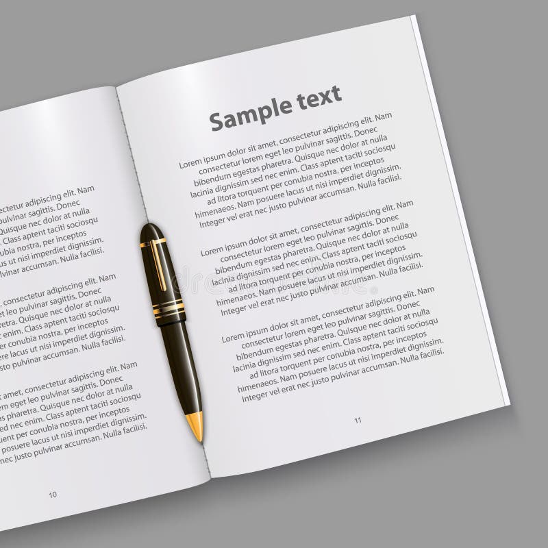 Open book with pen stock vector. Illustration of library - 49717738