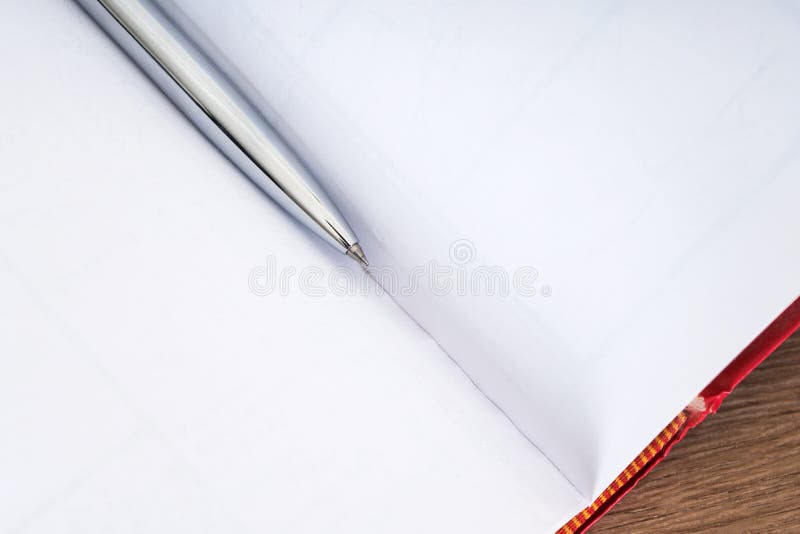 An Open Book and a Pen on the Table Stock Photo - Image of desk ...
