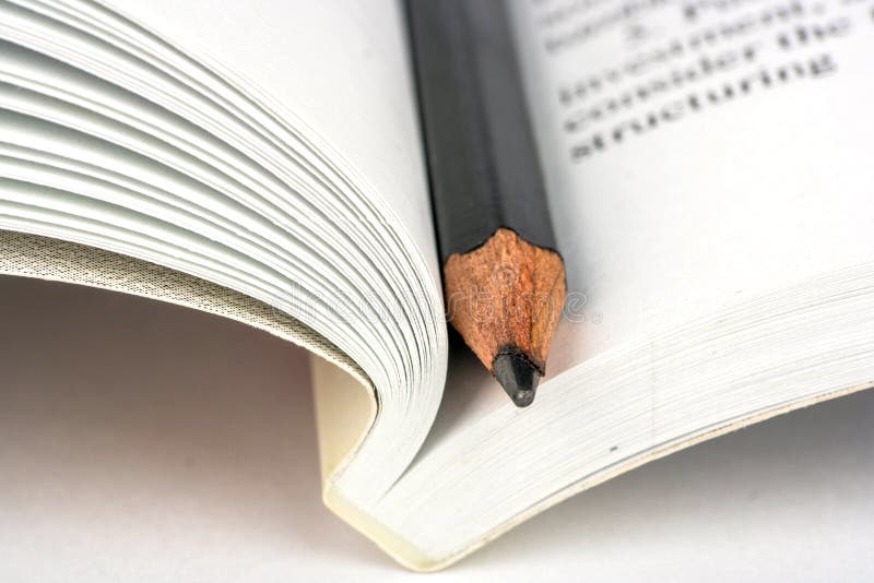 Open book and pencil stock photo. Image of macro, opening - 45082248