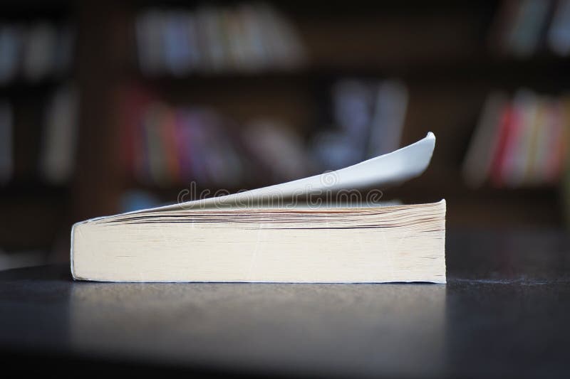 Open Book and a Pencil on Wooden Table Stock Photo - Image of pencil ...