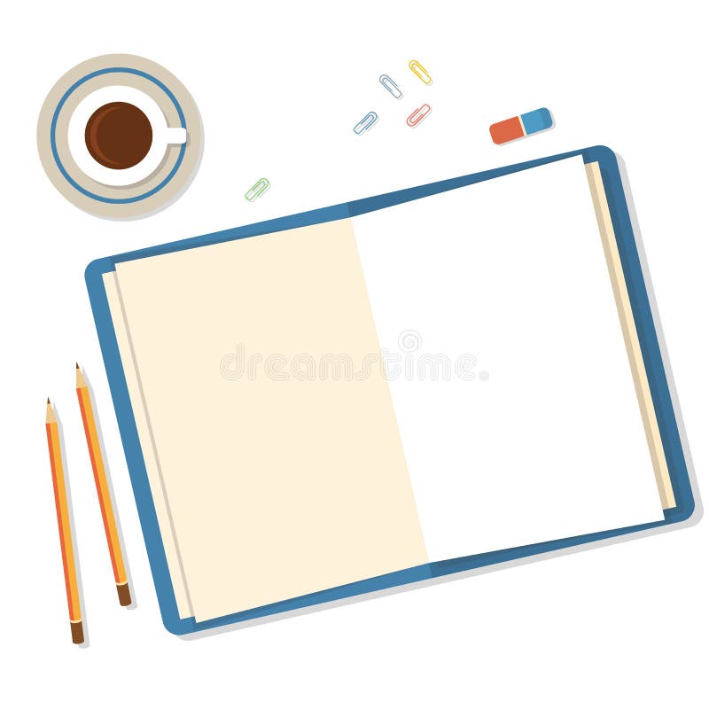 Open Book Clean Sheets Pencil Stock Illustrations – 24 Open Book Clean ...